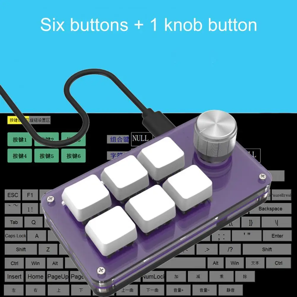 Gaming-Keyboard-Metal-Rotary-Button-Keyboard-Mini-Keyboard-Type-C-Cable ...