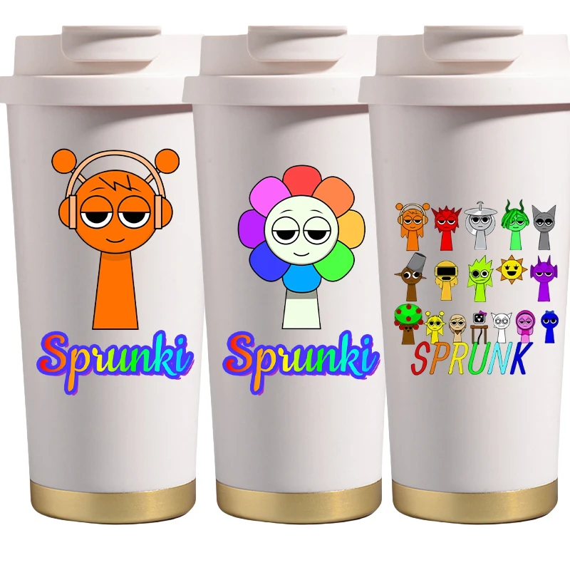 Taza Termo de dibujos animados Sprunki de 500ml, taza portátil de gran ...