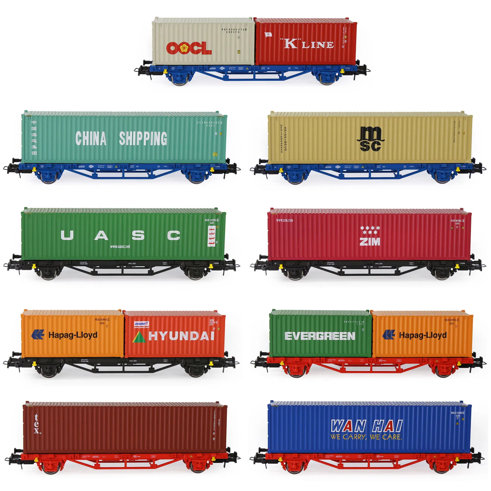 Evemodel-Model-Railway-HO-Scale-1-87-Flat-Car-with-Container-20ft-40ft ...
