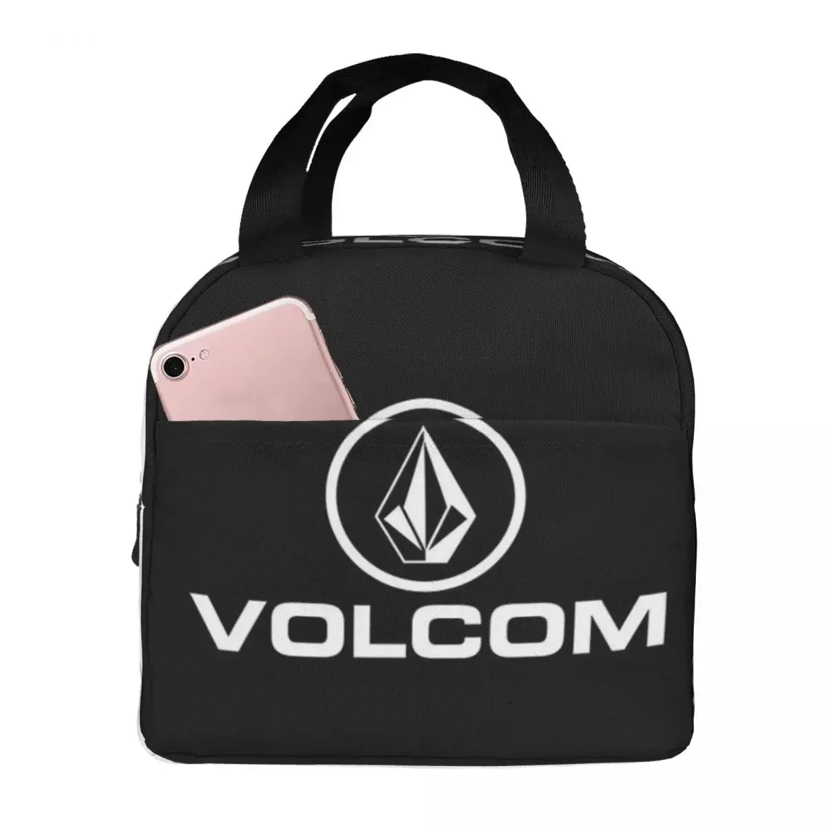 Beste-einfache-Text-Volcom-wei-en-Kreis-Logo-Lunch-pakete-isoliert ...