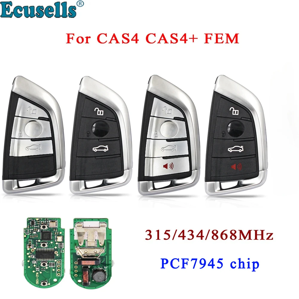 Ecusells-3-4-Buttons-Smart-Remote-Car-Key-Fob-315-434-868-with-PCF7945 ...