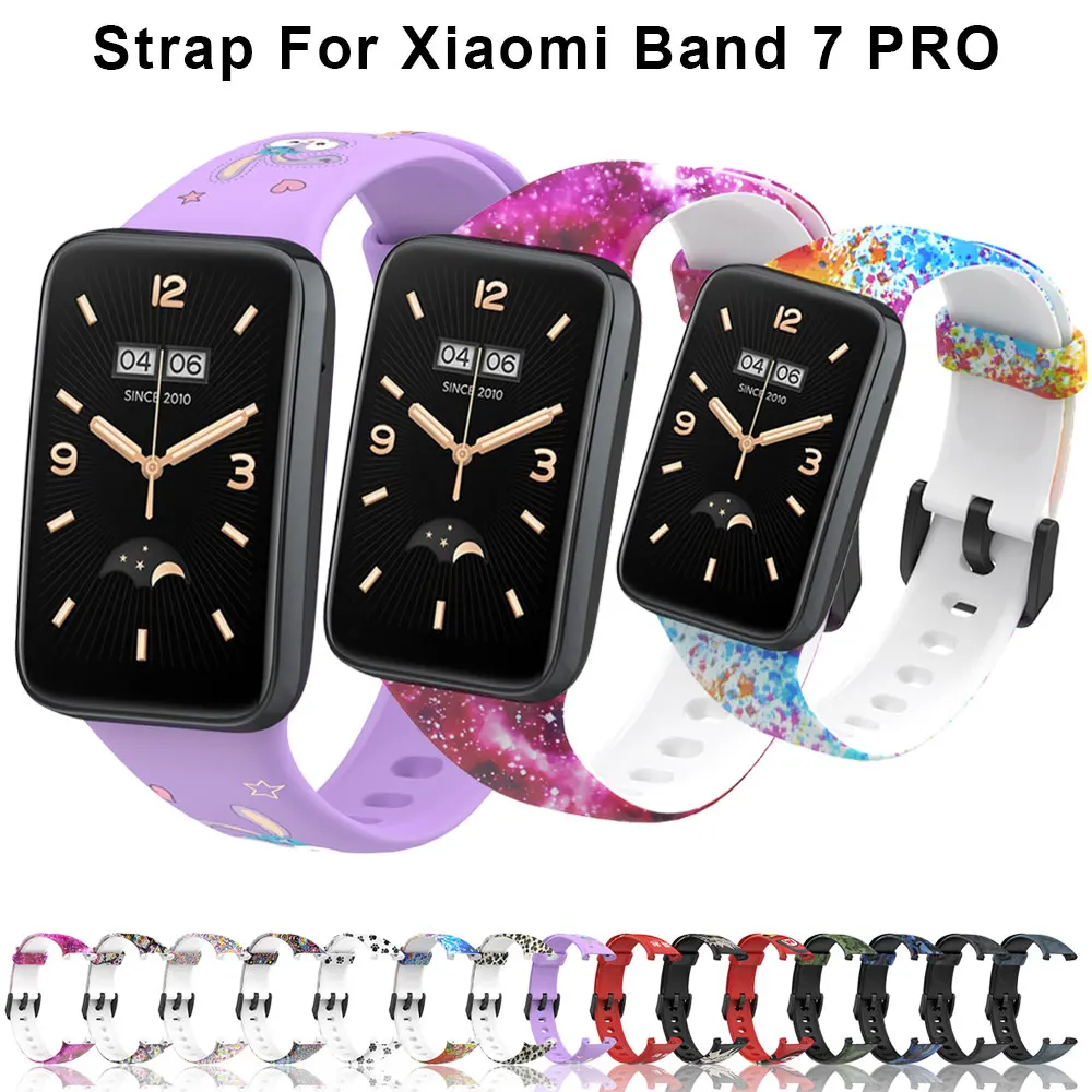 For-Xiaomi-MI-Band-7-Pro-Soft-Silicone-Printed-WatchBand-Smartwatch ...