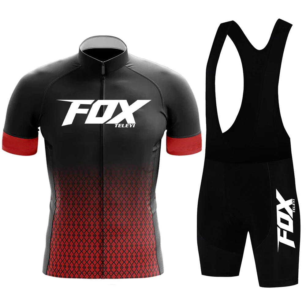 FOX TELEYI Ciclismo Jersey Set MTB Uniforme Bicicleta Vestuário Verão ...