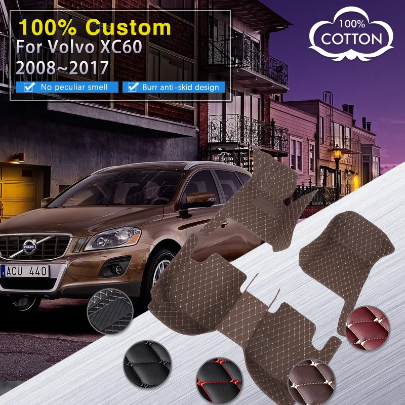 Car Mats For Volvo Xc60 2008~2017 Floor Mat Luxury Leather Rug Interior ...