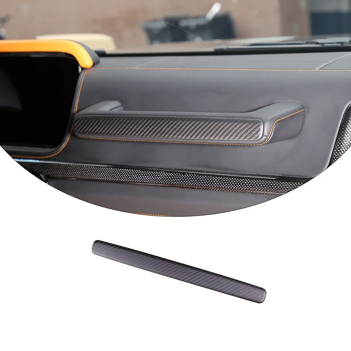 Matte Black Carbon Dashboard Grab Handle Cover Trim Car Interior ...