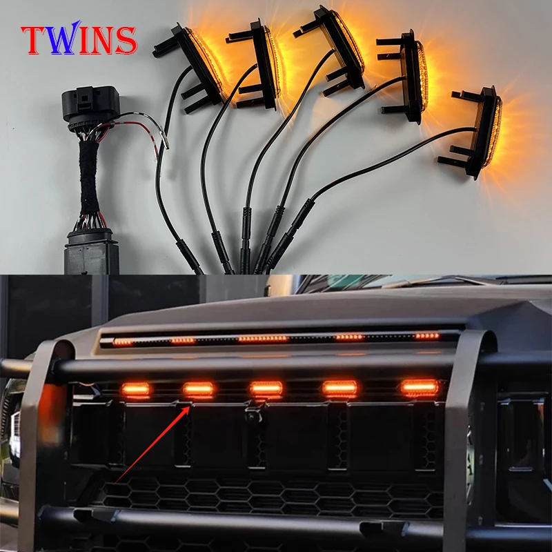 LED-Daytime-Running-Grille-Small-Yellow-Light-Decorative-Light-Front ...
