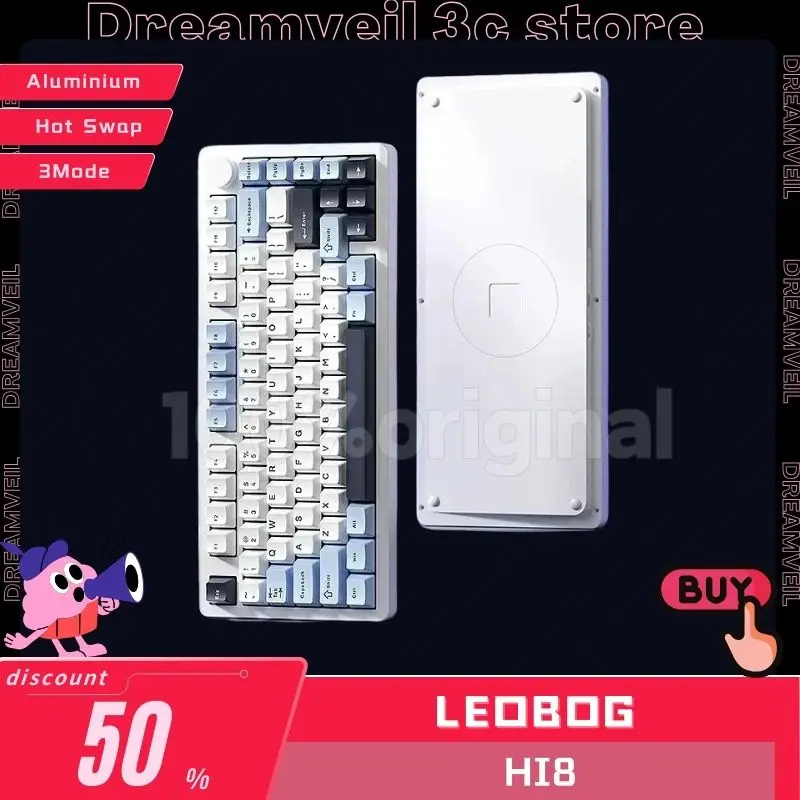 New-Leobog-Hi8-Mechanical-Keyboard-3Mode-Wireless-Bluetooth-Keyboard-Aluminium-Alloy-Gasket-Hot ...