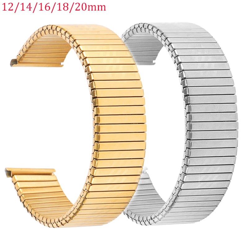 12mm-14mm-16mm-18mm-20mm-Stainless-Steel-Elastic-Watch-Strap-Metal ...