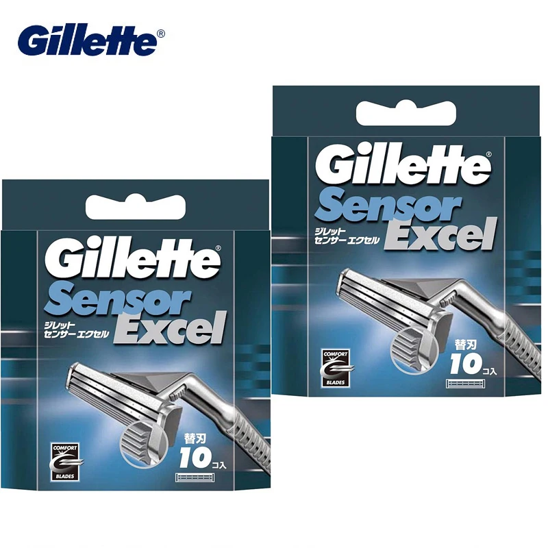 Gillette-Sensor-Excel-Men-s-Razor-Blade-Replace-Heads-Hair-Removal ...