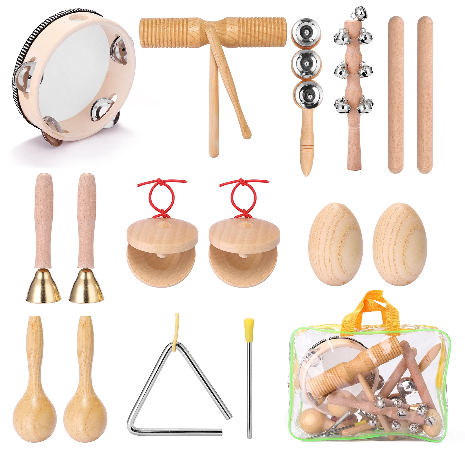 11pcs-Children-Hand-Percussion-Instruments-Kit-Portable-Kids-Music ...