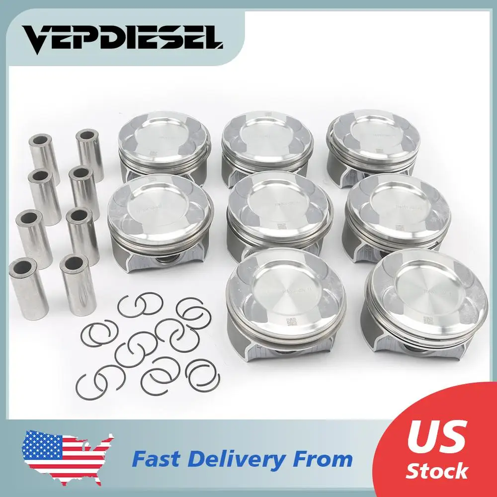 8x-Pistons-Rings-Set-Fits-For-M278-Mercedes-Benz-X166-W221-W222-GL500 ...