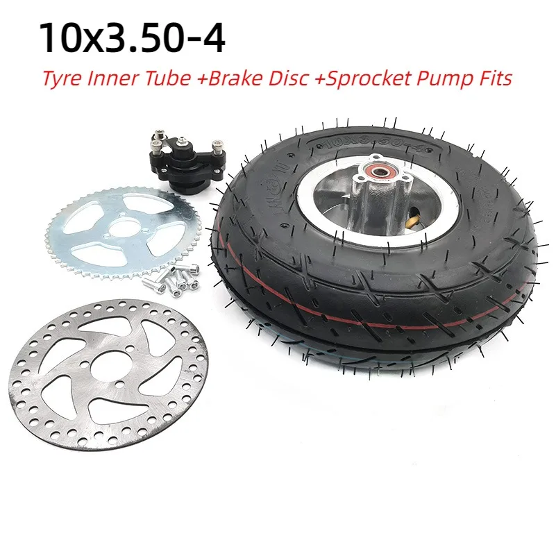 10x3.50-4 Tires Wheels 4 Inch Hub Rim +10x350-4 Tyre Inner Tube +Brake ...