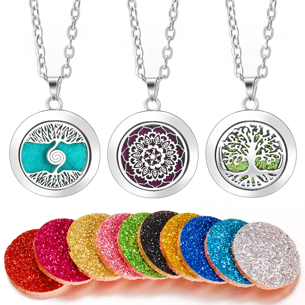 New Essential Oil Diffuser Perfume Locket Pendant Necklace Stainless ...