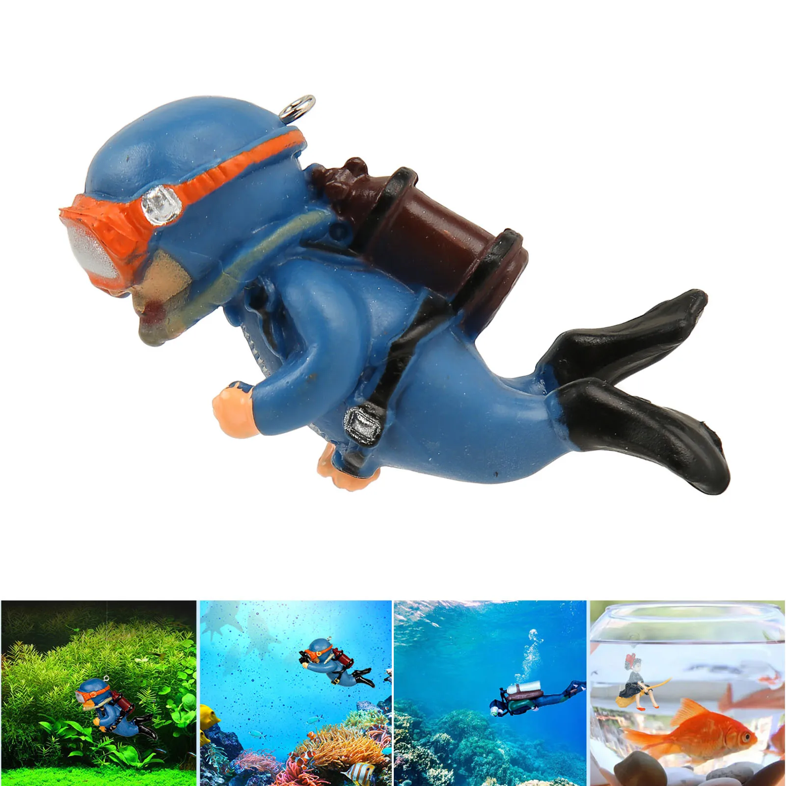 Aquarium-Diver-Decoration-Fade-Resistant-Floating-Fish-Tank-Ornament ...