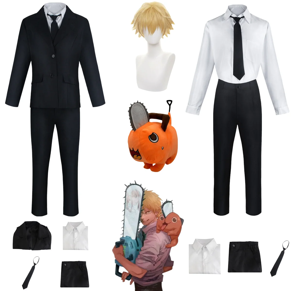 Anime-Chainsaw-Man-Denji-Cosplay-Costume-Black-Suits-Casual-Uniform ...