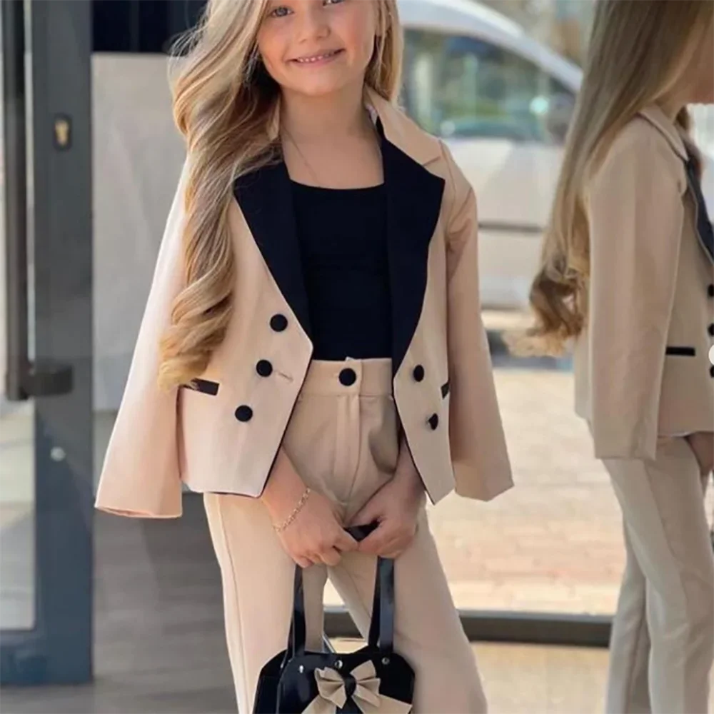 Girls-Blazer-Suits-Spring-Autumn-New-Fashion-Kids-Jackets-Pants-Loose ...