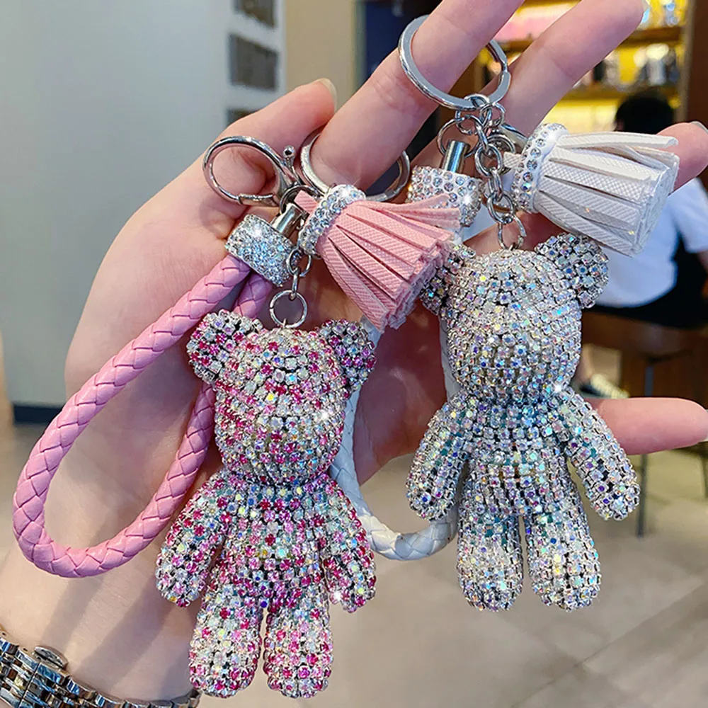 High-grade-diamond-studded-violent-bear-keychain-exquisite-female-cute ...