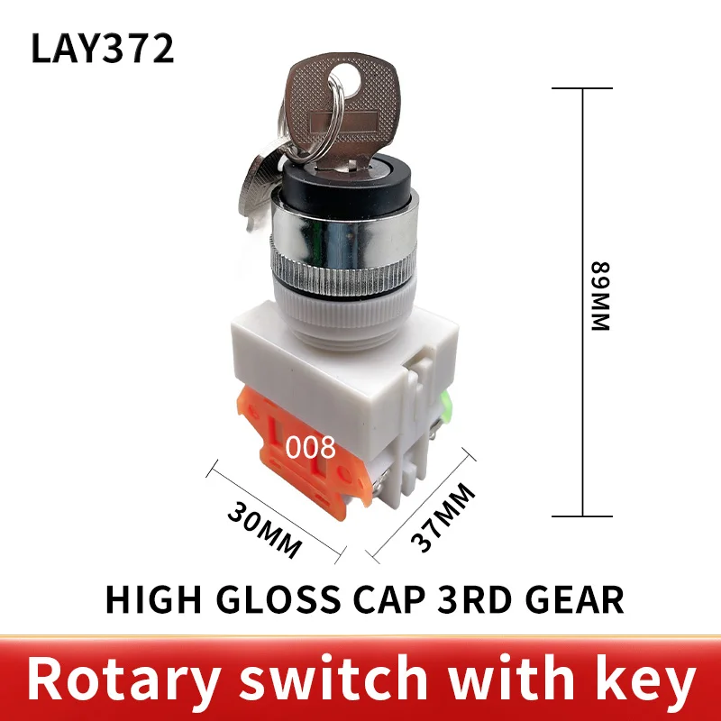 LAY37-AC-380V-10A-DPST-2-Position-3-Position-Rotary-Selector-Key-Lock ...