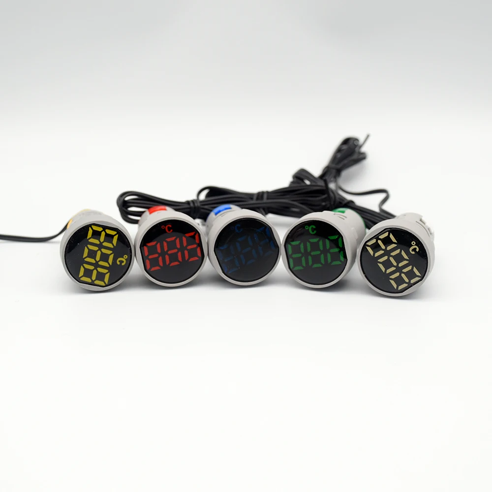 20-199-Temperature-Round-Panel-LED-Digital-Display-Temperature-Meter ...