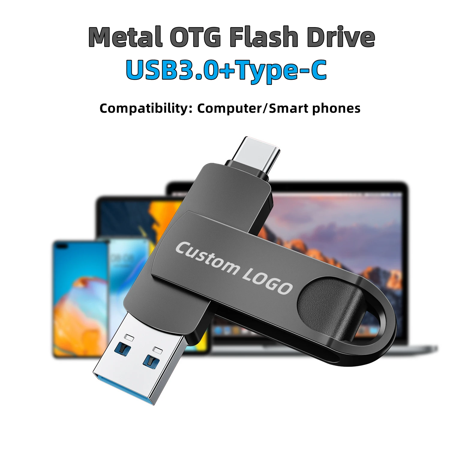 2023-New-Free-Custom-Laser-Engraving-LOGO-Color-Metal-OTG-2-in-1-Flash ...