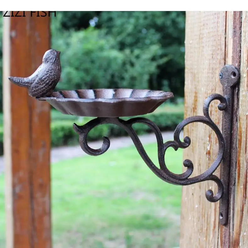 Antique-iron-hook-Courtyard-garden-candlestick-Bird-bowl-decoration ...