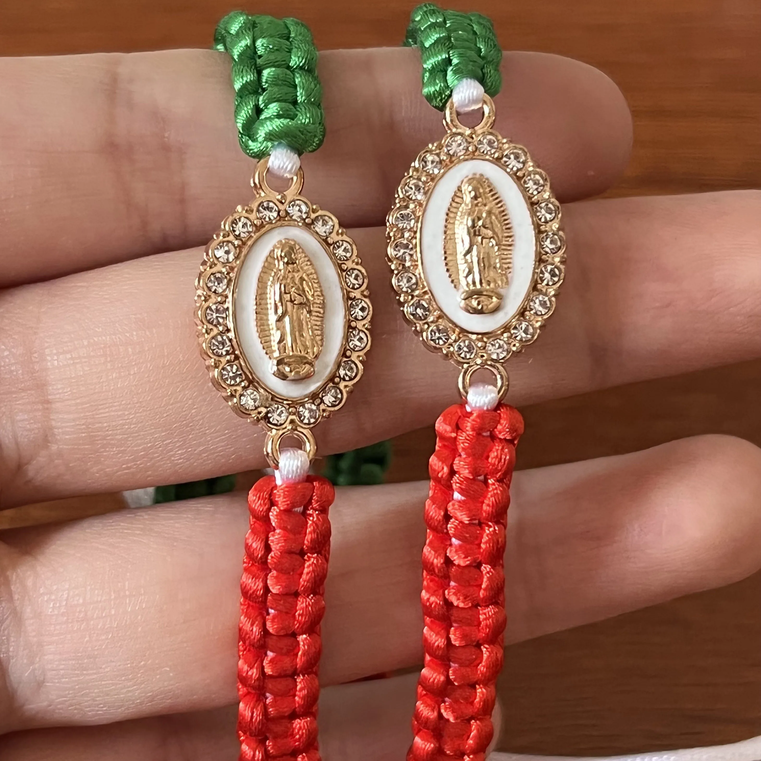 12 Piece Mexican series new Red, White And green Braided Bracelet ...