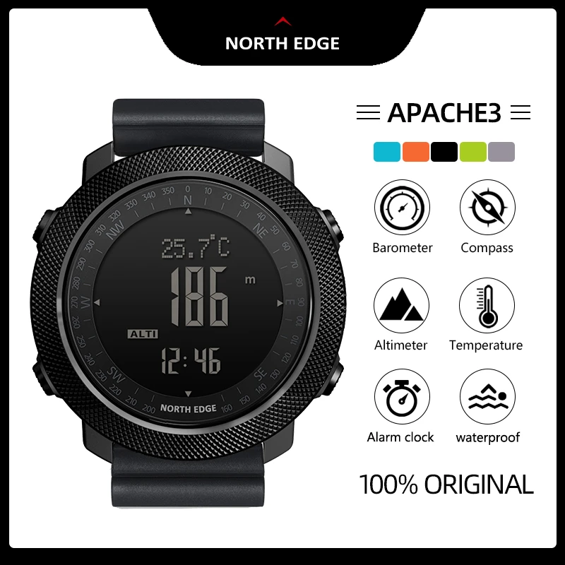 North Edge Apache Men's Smart Watch Altimeter Barometer Compass ...