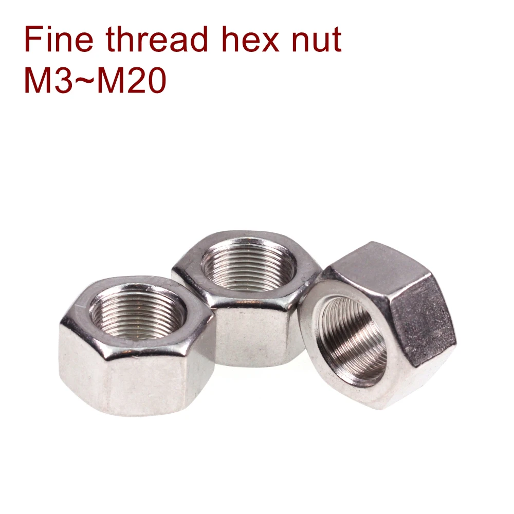 Tuerca hexagonal de rosca fina DIN934, M3 ~ M20, acero inoxidable SUS ...