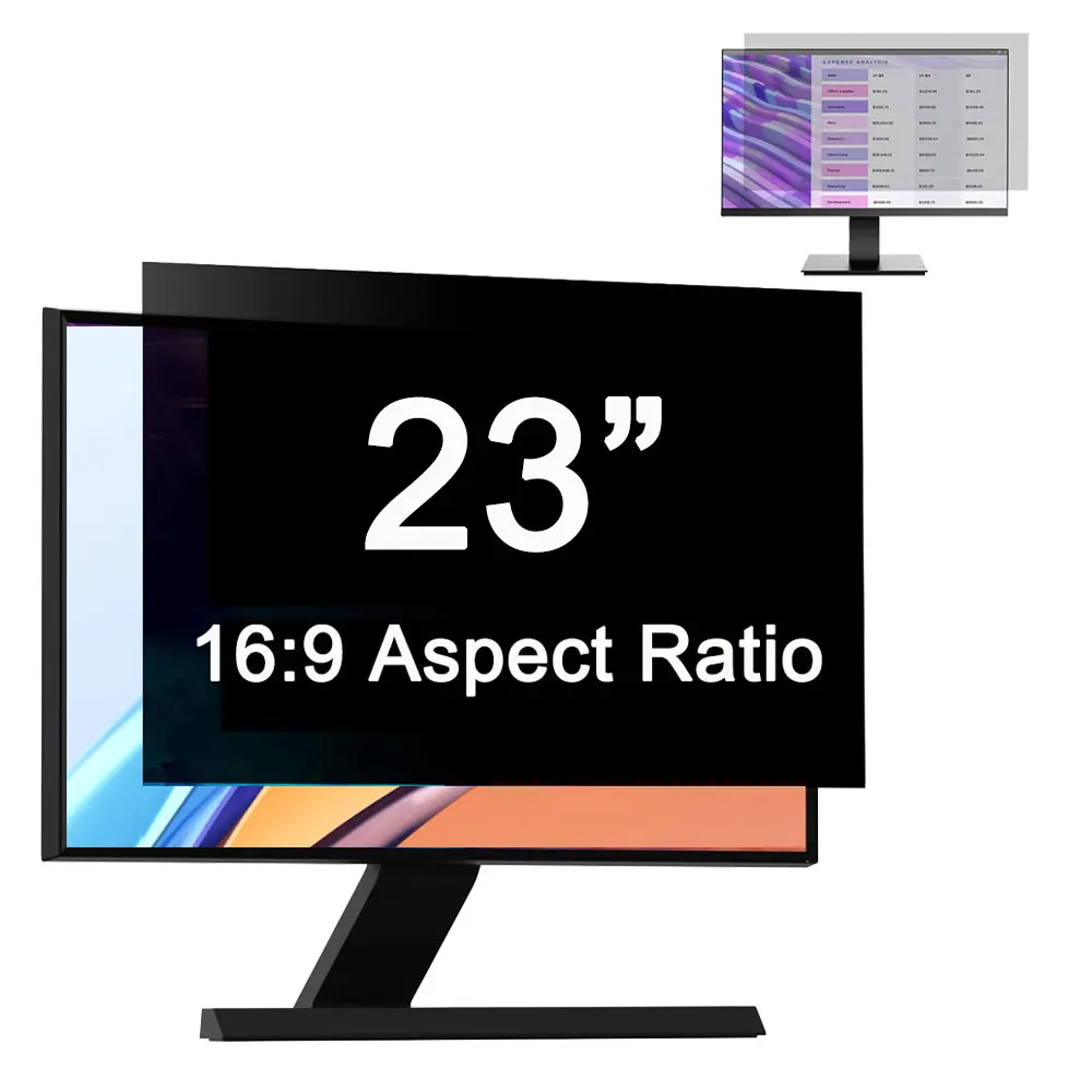23 Inch Computer Privacy Screen Filter 16:9 Aspect Ratio Anti-Blue ...