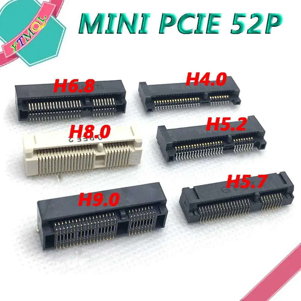 1-10PCS-MINI-PCIE-Msata-Connector-PCI-E-Socket-Slot-52P-Card-Holder-H4 ...