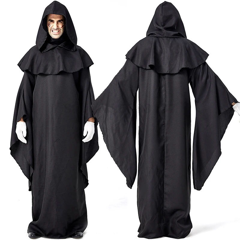 Men-Scary-Pastor-Clothing-Adult-Black-Robes-Monk-Wizard-Role-Play ...