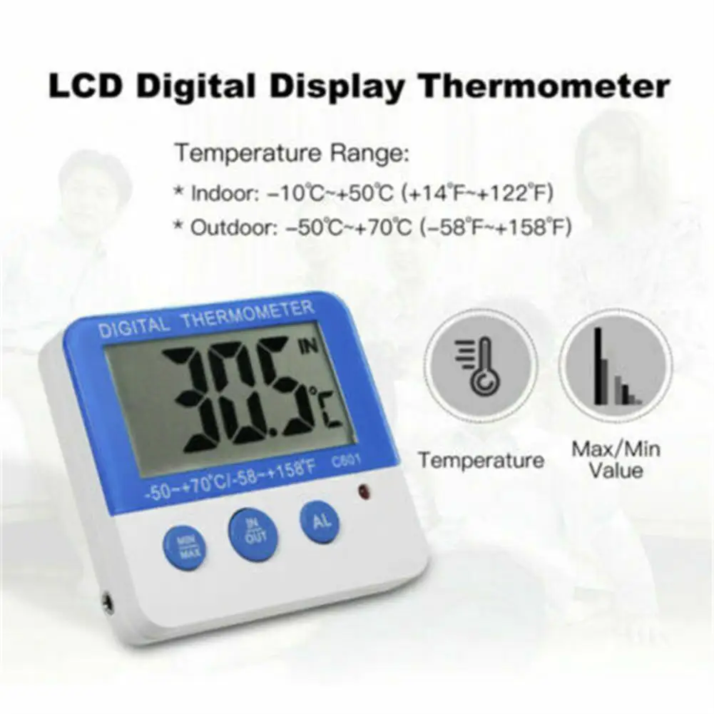 Led-Fridge-Freezer-Digital-Thermometers-Temperature-Humidity-Meter-With ...