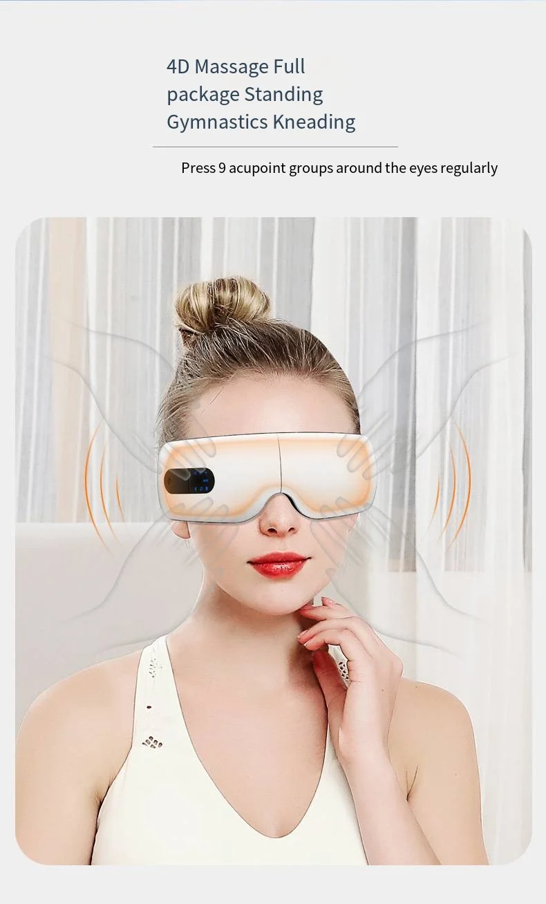 BLANC - Masseur oculaire intelligent électrique 4D Bluetooth à domicile ...