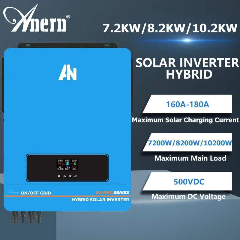 7200w 8200w 10200w On And Off Grid Solar Inverter Hybrid Mppt 160a 180a ...
