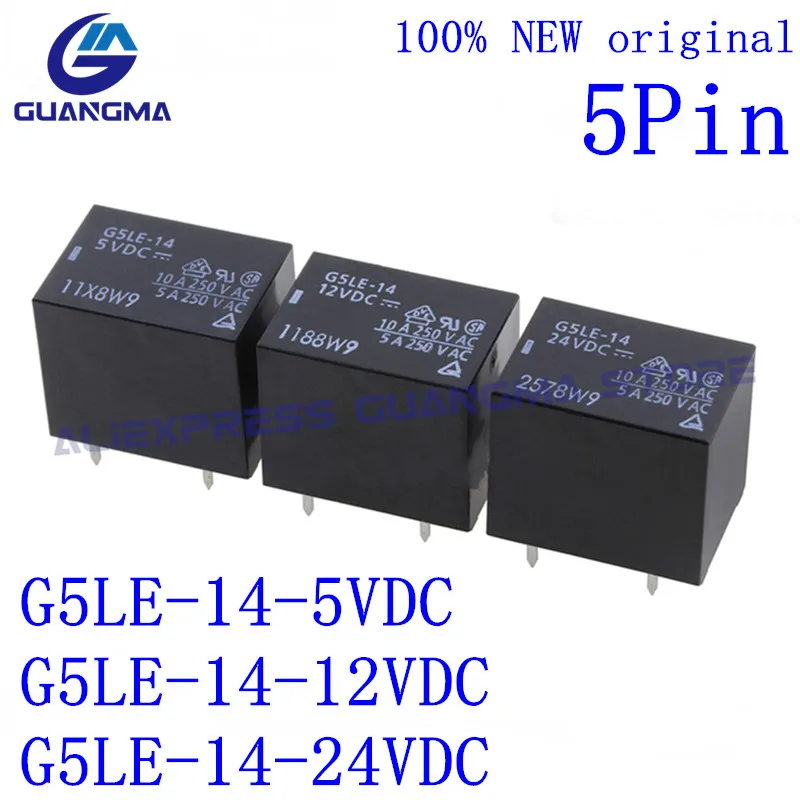 10pcs 100% NEW original Relay G5LE-14- 5VDC 12VDC 24VDC DC12V DC24V 5VDC 5Pin T73 10A 250V ac ...