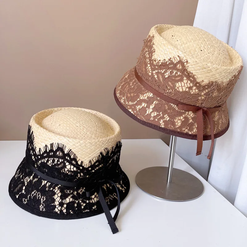 Japanese-premium-papyrus-hat-French-elegant-girl-style-lace-hand-woven ...