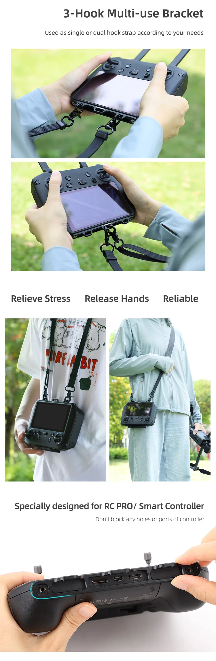 Sunnylife Remote Controller Hanger Disassembly-free Bracket with Strap ...