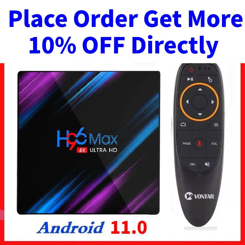 H96 Max Smart Tv Box Android 11.0 Rk3318 4gb Ram 64gb Rom 4k Wifi Media ...