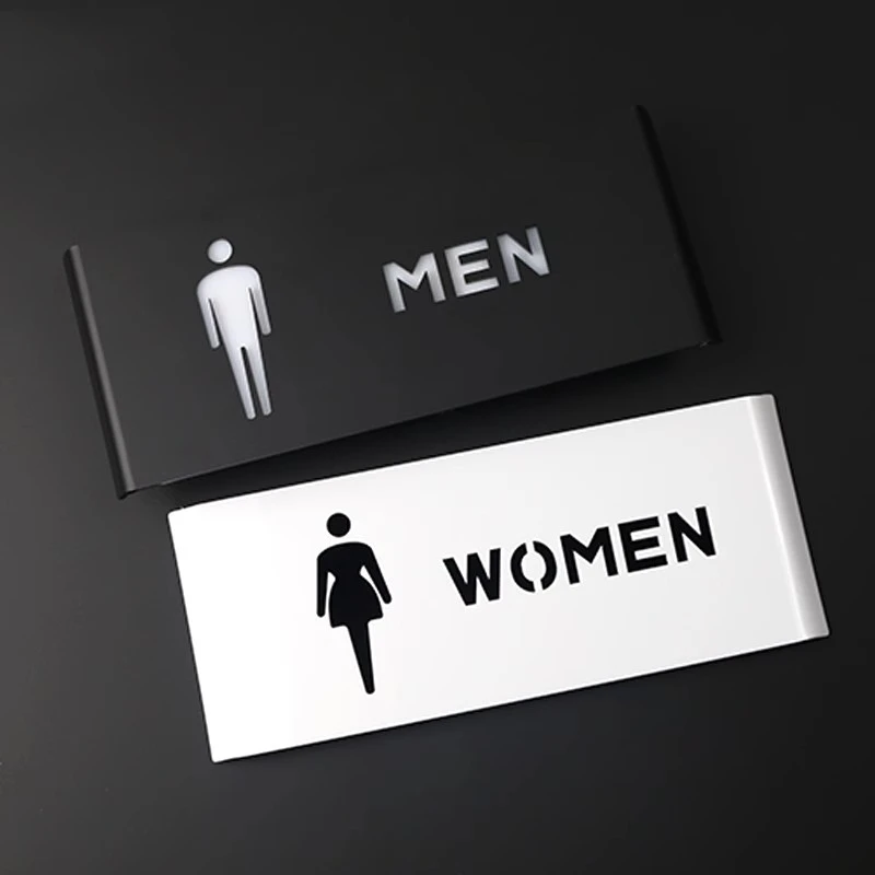 Washroom Signage Men's and Women's Restroom Signage Hotel WC Wall ...