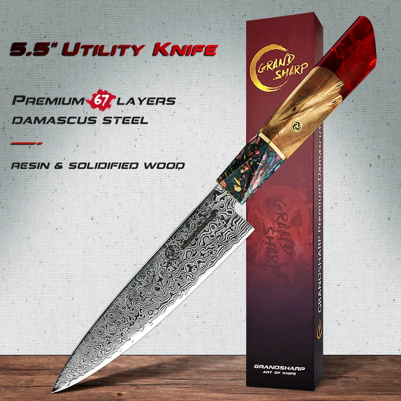 Grandsharp-Japanese-Damascus-AUS-10-Steel-5-5-Inch-Utility-Knife-Ultra ...
