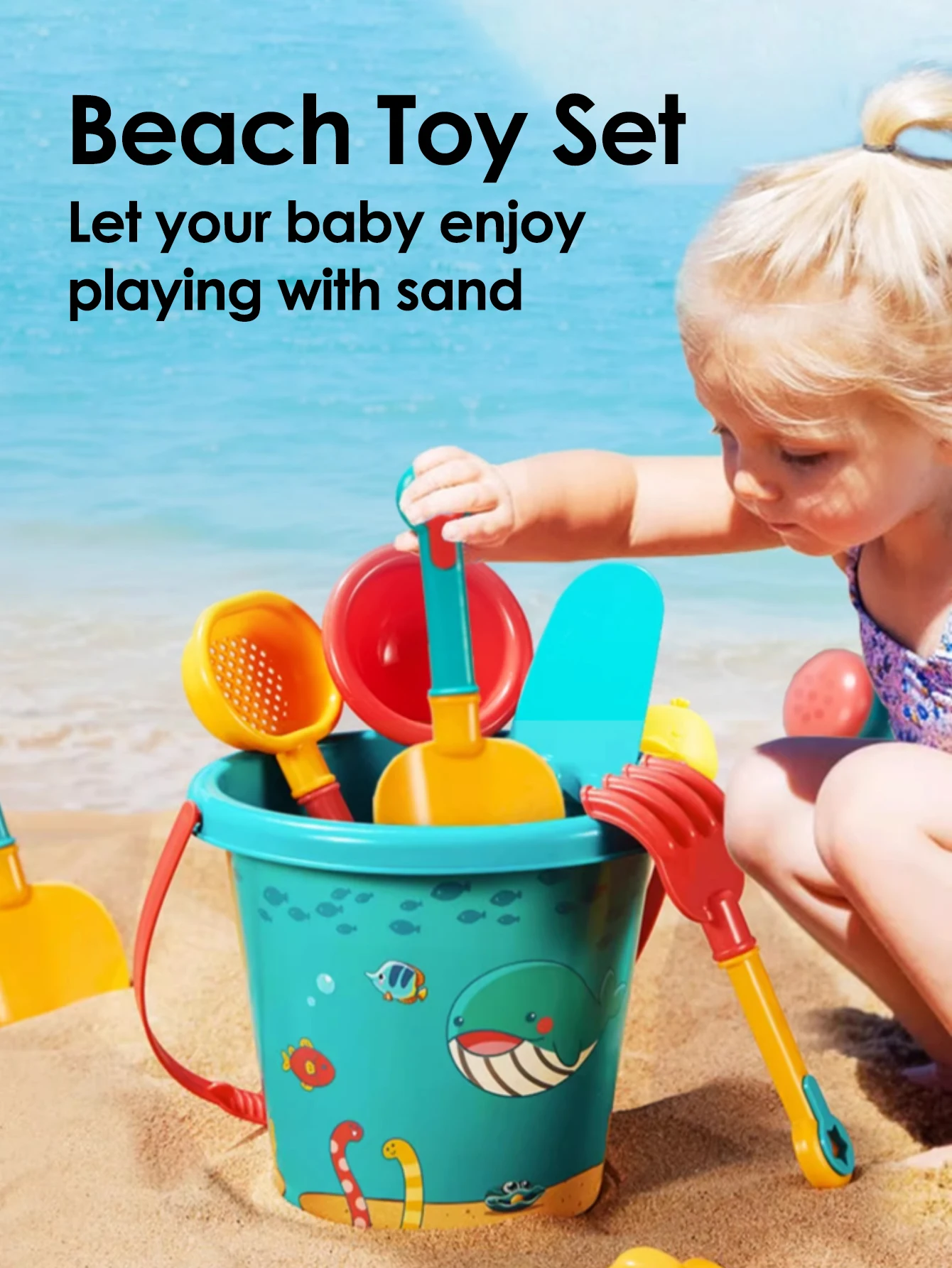 18PCS-Summer-Beach-Set-Toys-For-Kids-Digging-Sand-Plastic-Bucket ...