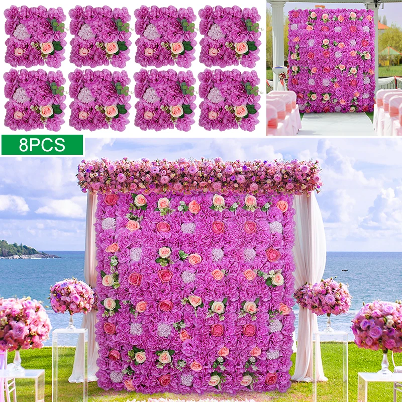 8pcs-Artificial-Flowers-Background-Wall-Row-Wedding-Arch-Silk-Dahlia ...