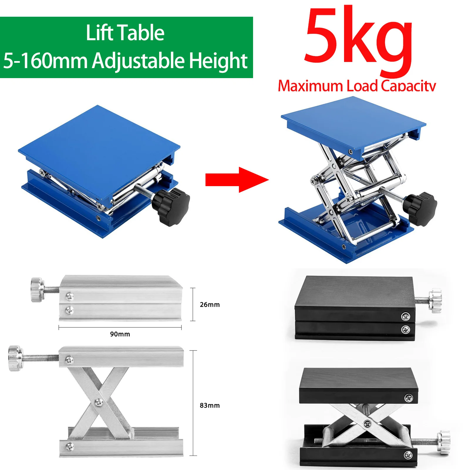 Aluminum-Router-Lift-Table-Woodworking-Engraving-Lab-Lifting-Stand-Rack ...