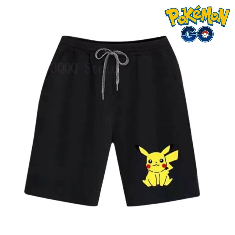 Pokemon Pikachu Shorts For Women Men Summer Beach Trousers Elastic ...