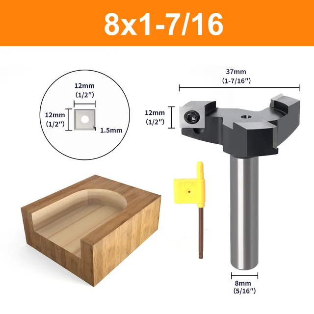 ICK CNC Surfacing Cleaning Bottom Router Bit Insert-Style Spoilboard ...