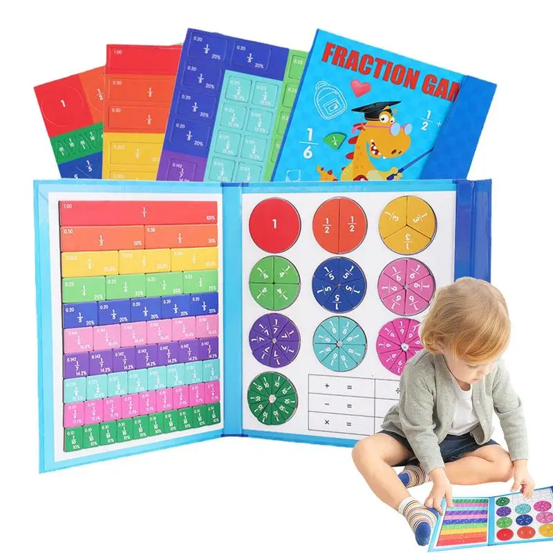 Colorful-Magnetic-Fraction-Tiles-Circles-Bars-Set-Rainbow-Math ...