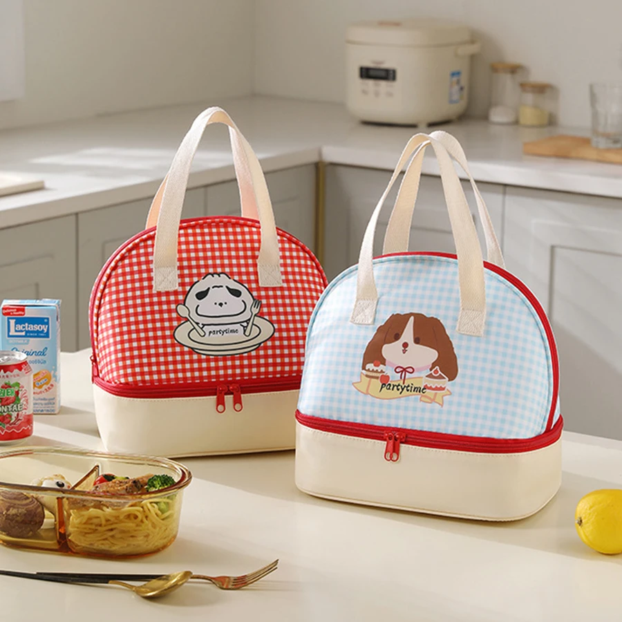 Large Capaci Double Layer ell aped Lunch Bag Cute Aluminum Foil ...