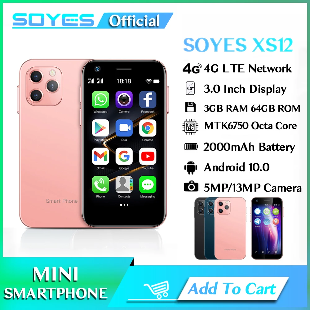 SOYES XS12 Mini 4G Smartphone Android 10 Dual Sim Octa Core 13MP Camera ...