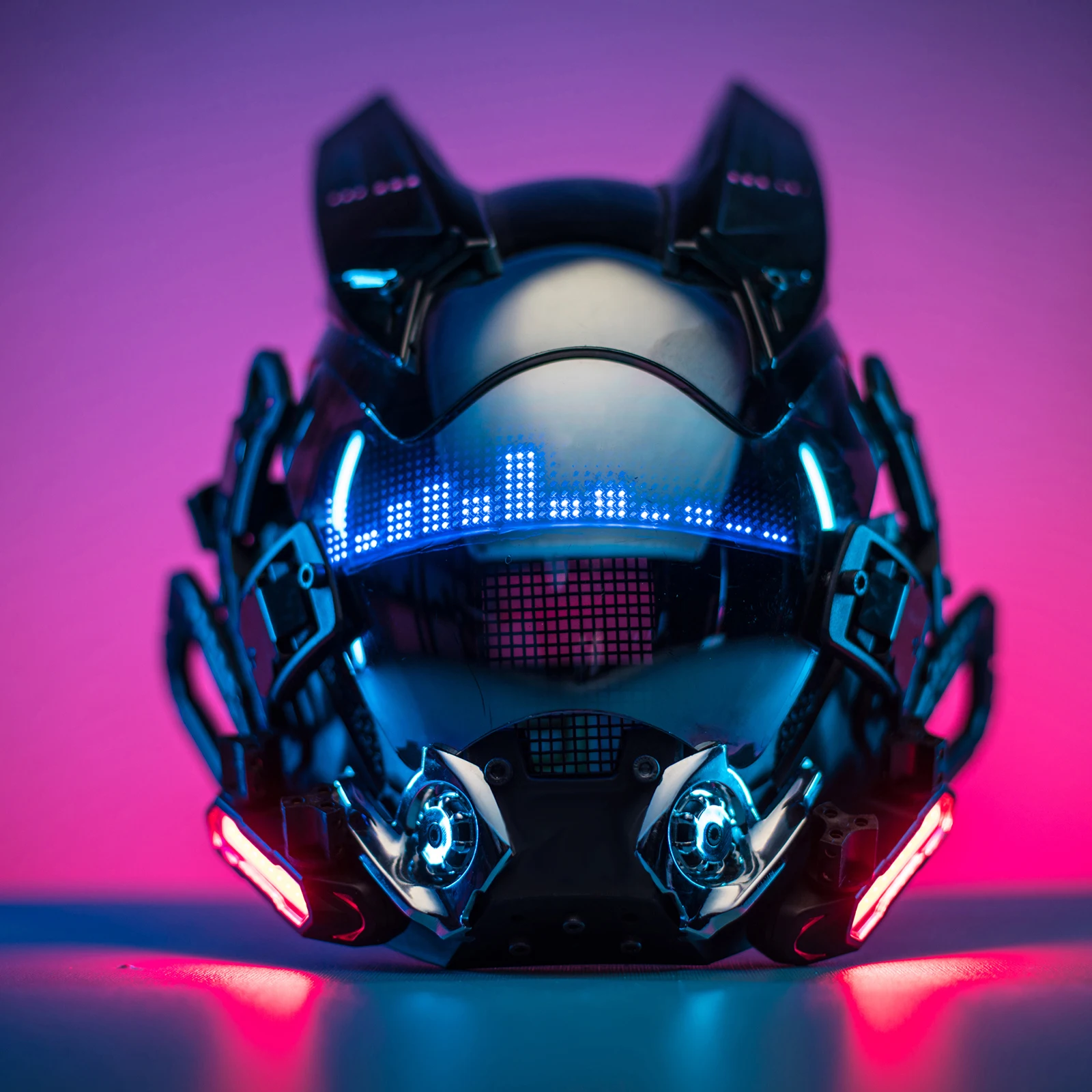 Led Cyber หน้ากาก DIY ออกแบบเองเนื้อหาควบคุมโดย App, Night City Music ...