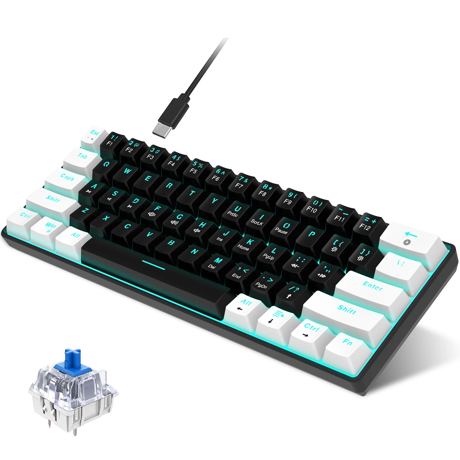 HXSJ-V900-RGB-Mechanical-Keyboard-61-key-Gaming-Keyboard-High-quality ...